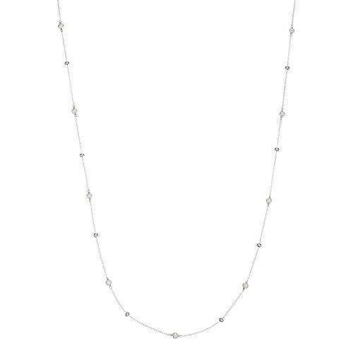 Sterling Silver Freshwater Cultured Pearl Beaded Long Necklace